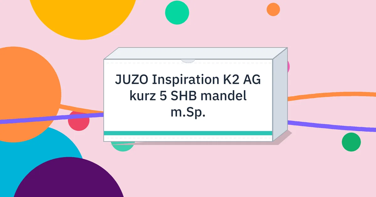 Symbolbild: Packung mit der Aufschrift JUZO Inspiration K2 AG kurz 5 SHB mandel m.Sp. (PZN 14922967) – Verfügbarkeit und Bezug in Apotheken in Frankfurt am Main