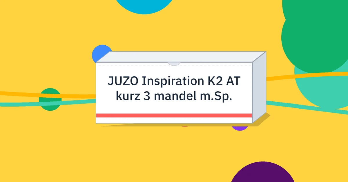Symbolbild: Packung mit der Aufschrift JUZO Inspiration K2 AT kurz 3 mandel m.Sp. (PZN 14931104) – Verfügbarkeit und Bezug in Apotheken in Frankfurt am Main