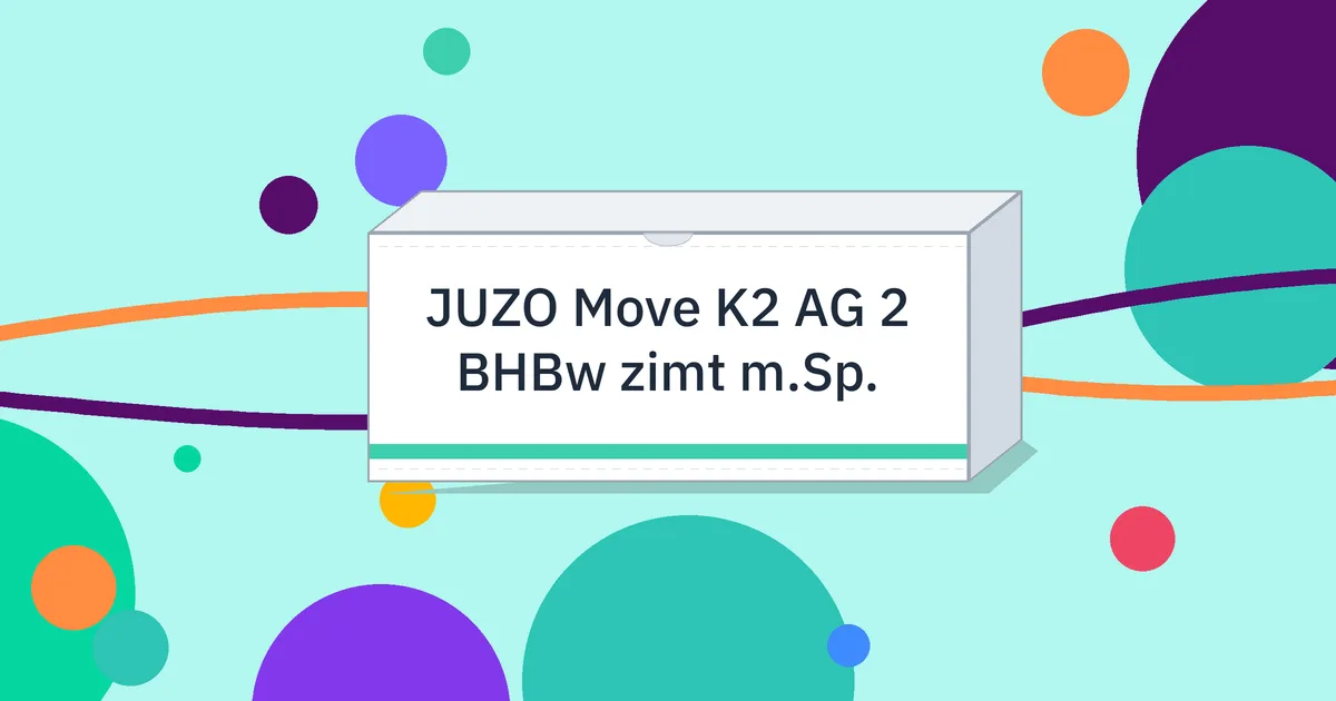 Symbolbild: Packung mit der Aufschrift JUZO Move K2 AG 2 BHBw zimt m.Sp. (PZN 18524399) – Verfügbarkeit und Bezug in Apotheken in Frankfurt am Main