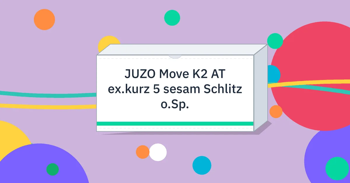 Symbolbild: Packung mit der Aufschrift JUZO Move K2 AT ex.kurz 5 sesam Schlitz o.Sp. (PZN 20673327) – Verfügbarkeit und Bezug in Apotheken in Frankfurt am Main