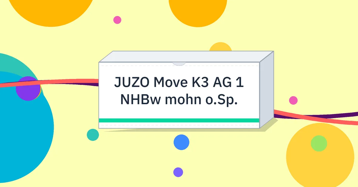 Symbolbild: Packung mit der Aufschrift JUZO Move K3 AG 1 NHBw mohn o.Sp. (PZN 18588376) – Verfügbarkeit und Bezug in Apotheken in Frankfurt am Main