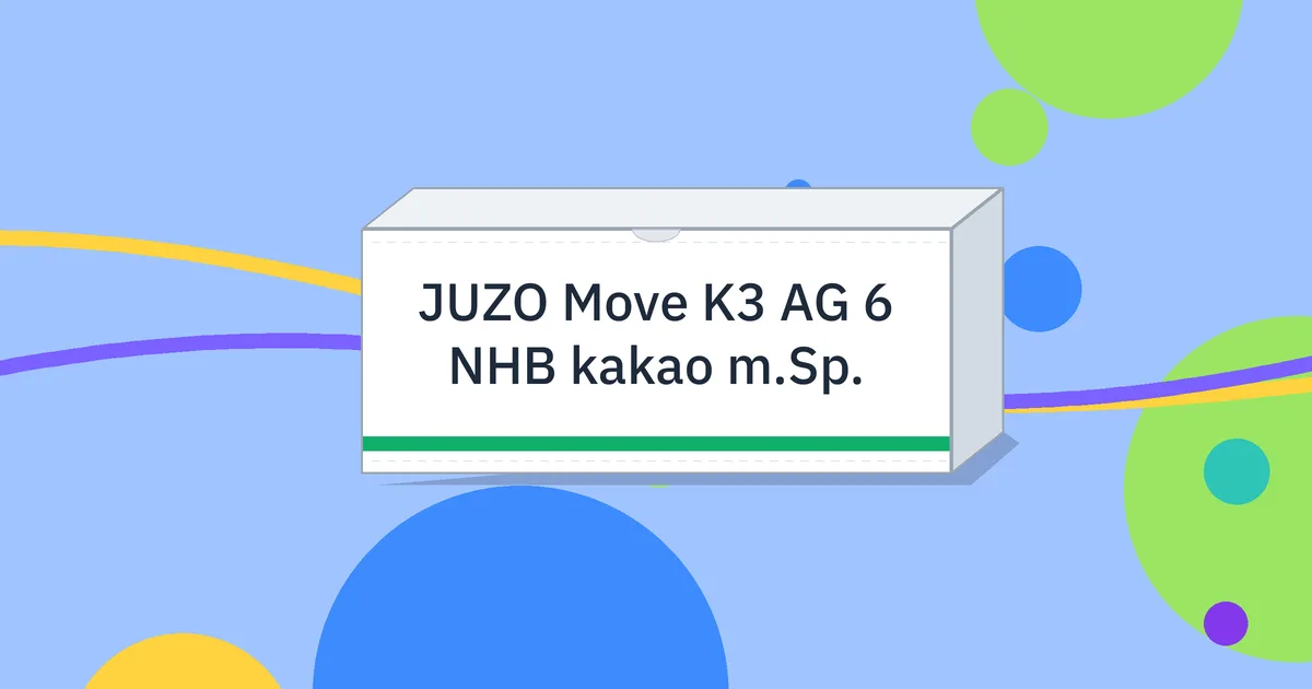 Symbolbild: Packung mit der Aufschrift JUZO Move K3 AG 6 NHB kakao m.Sp. (PZN 18587164) – Verfügbarkeit und Bezug in Apotheken in Frankfurt am Main