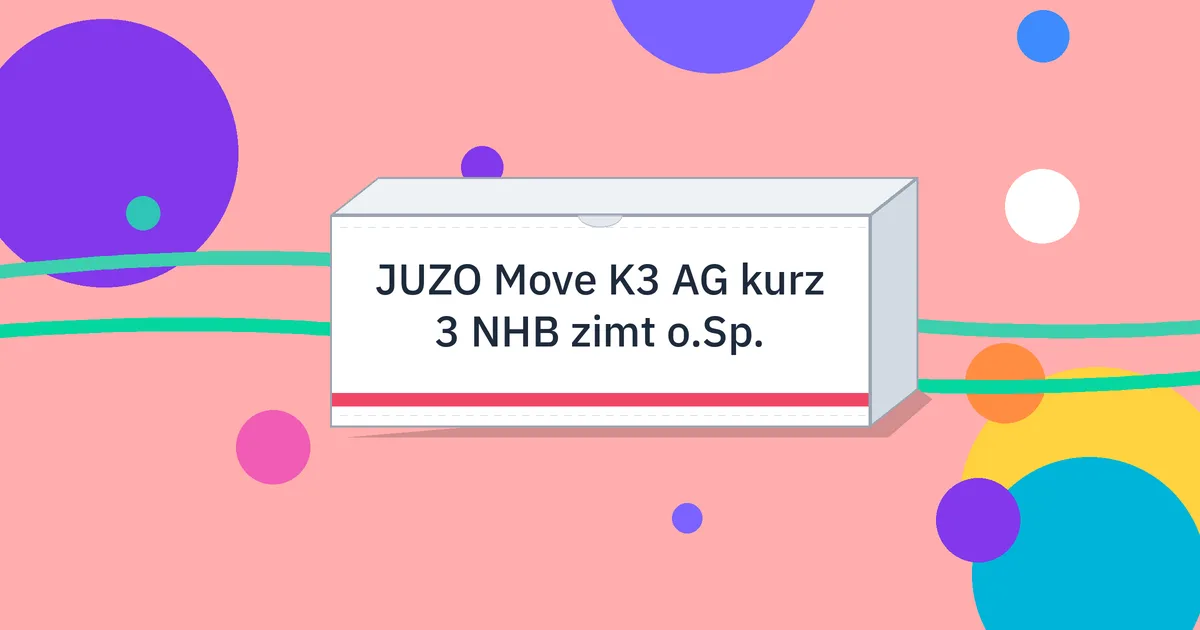 Symbolbild: Packung mit der Aufschrift JUZO Move K3 AG kurz 3 NHB zimt o.Sp. (PZN 18581121) – Verfügbarkeit und Bezug in Apotheken in Frankfurt am Main