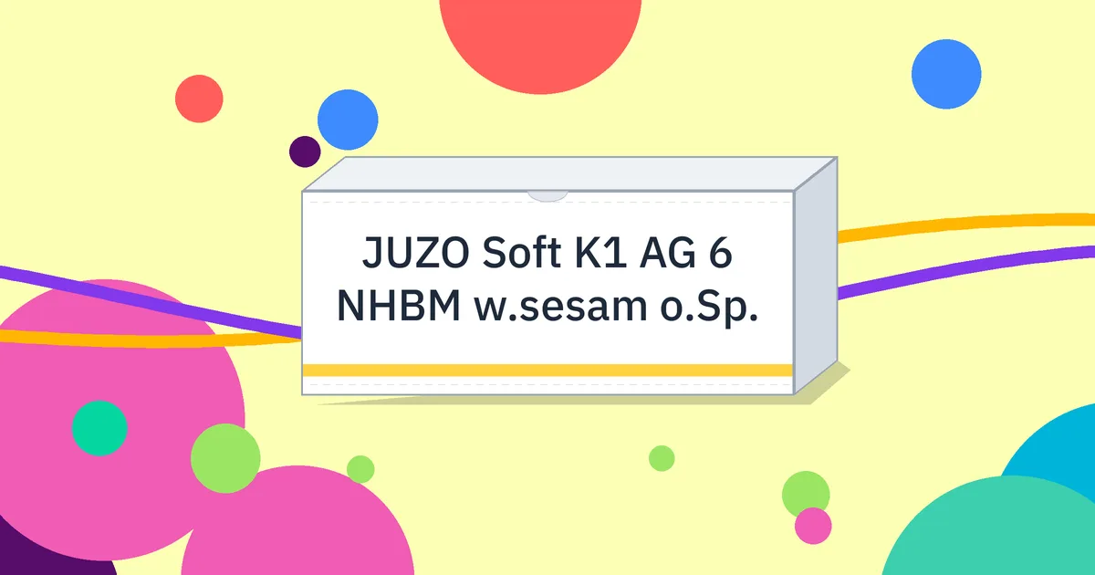 Symbolbild: Packung mit der Aufschrift JUZO Soft K1 AG 6 NHBM w.sesam o.Sp. (PZN 14999036) – Verfügbarkeit und Bezug in Apotheken in Frankfurt am Main