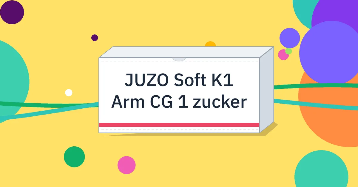 Symbolbild: Packung mit der Aufschrift JUZO Soft K1 Arm CG 1 zucker (PZN 15508069) – Verfügbarkeit und Bezug in Apotheken in Frankfurt am Main