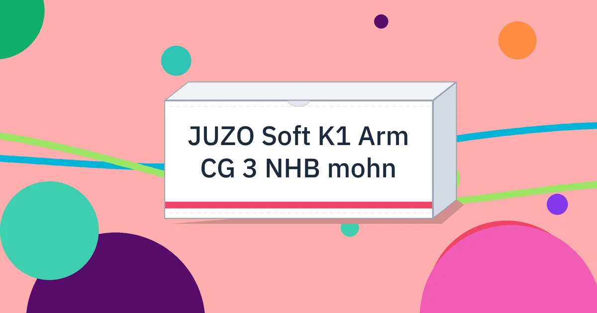 Symbolbild: Packung mit der Aufschrift JUZO Soft K1 Arm CG 3 NHB mohn (PZN 15507288) – Verfügbarkeit und Bezug in Apotheken in Frankfurt am Main