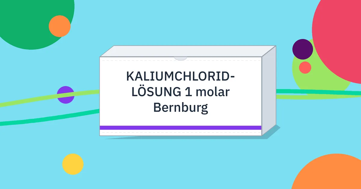 Symbolbild: Packung mit der Aufschrift KALIUMCHLORID-LÖSUNG 1 molar Bernburg (PZN 20118123) – Verfügbarkeit und Bezug in Apotheken in Frankfurt am Main