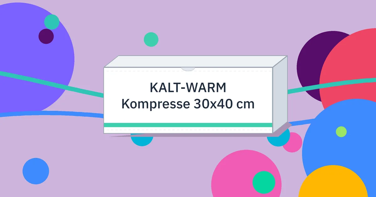 Symbolbild: Packung mit der Aufschrift KALT-WARM Kompresse 30x40 cm (PZN 14400312) – Verfügbarkeit und Bezug in Apotheken in Frankfurt am Main