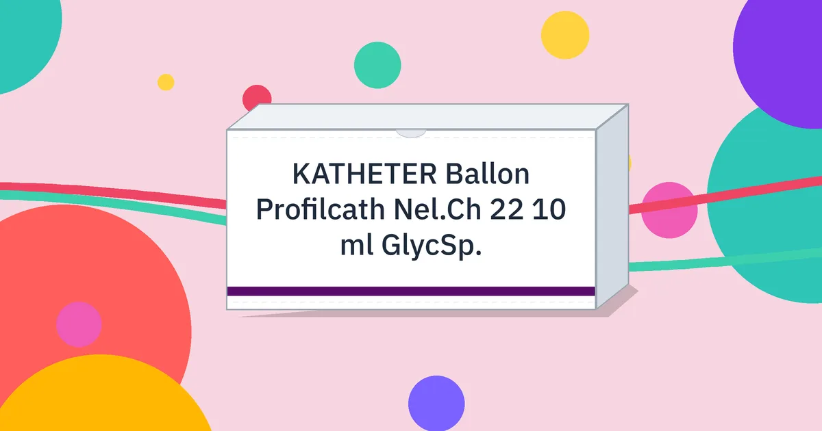 Symbolbild: Packung mit der Aufschrift KATHETER Ballon Profilcath Nel.Ch 22 10 ml GlycSp. (PZN 04903348) – Verfügbarkeit und Bezug in Apotheken in Frankfurt am Main