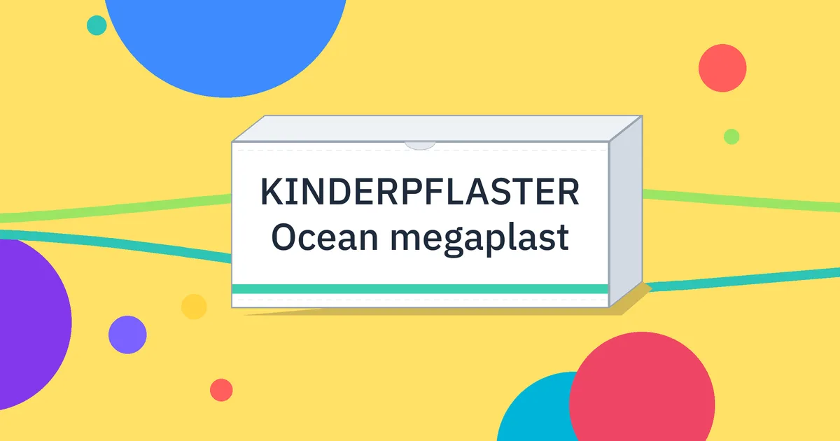 Symbolbild: Packung mit der Aufschrift KINDERPFLASTER Ocean megaplast (PZN 16500957) – Verfügbarkeit und Bezug in Apotheken in Frankfurt am Main