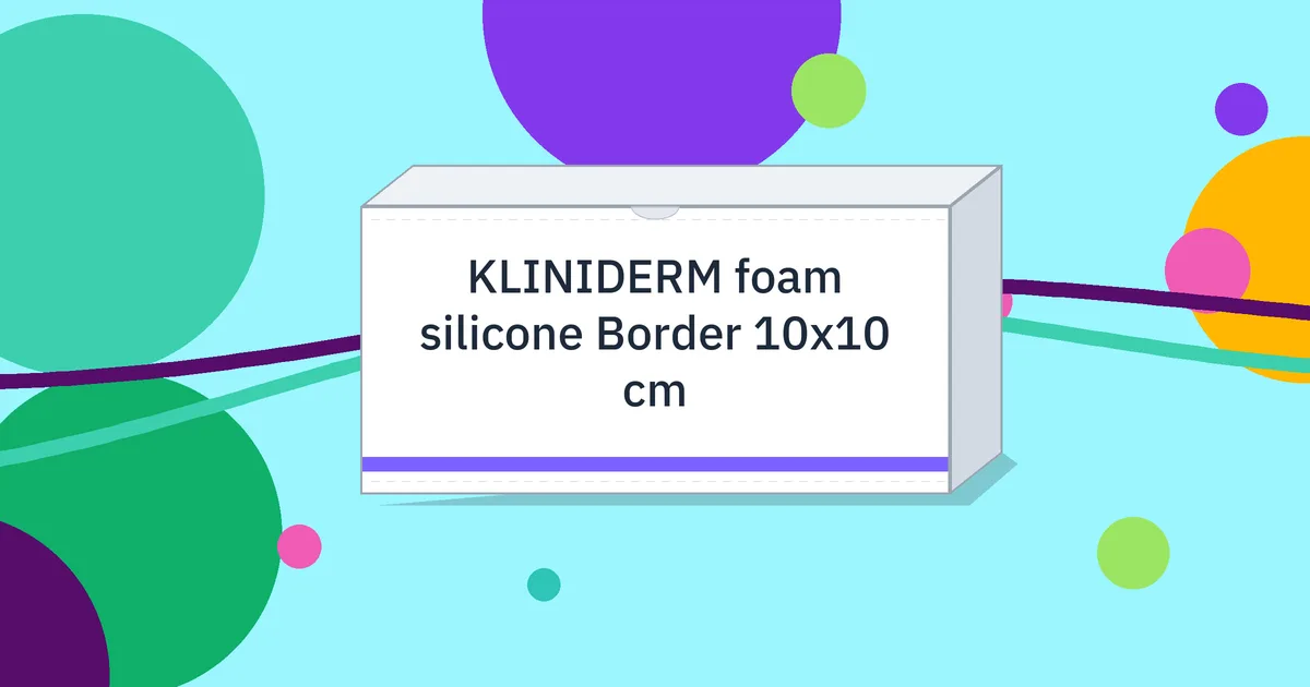 Symbolbild: Packung mit der Aufschrift KLINIDERM foam silicone Border 10x10 cm (PZN 16245100) – Verfügbarkeit und Bezug in Apotheken in Frankfurt am Main