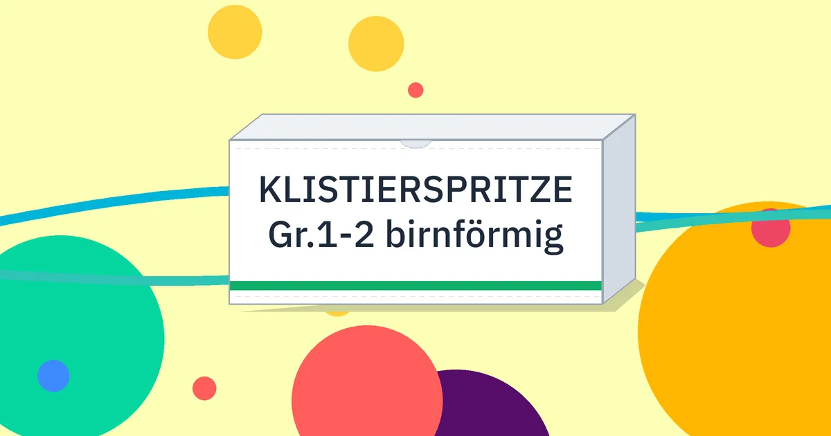 Symbolbild: Packung mit der Aufschrift KLISTIERSPRITZE Gr.1-2 birnförmig (PZN 01966242) – Verfügbarkeit und Bezug in Apotheken in Frankfurt am Main