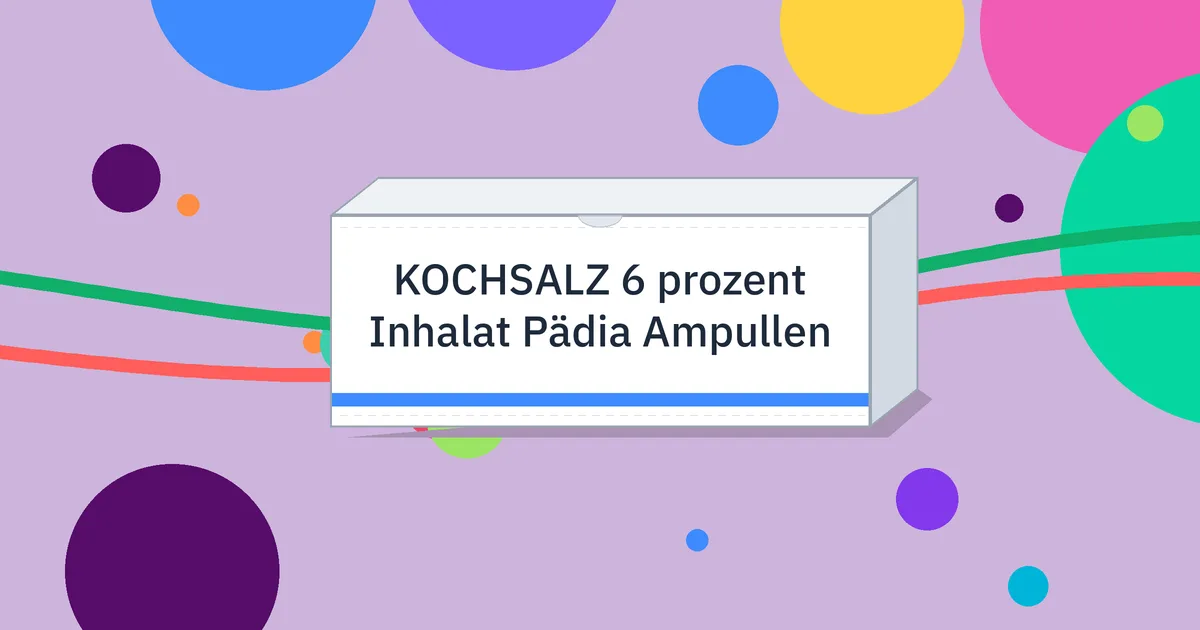 Symbolbild: Packung mit der Aufschrift KOCHSALZ 6 prozent Inhalat Pädia Ampullen (PZN 17231637) – Verfügbarkeit und Bezug in Apotheken in Frankfurt am Main