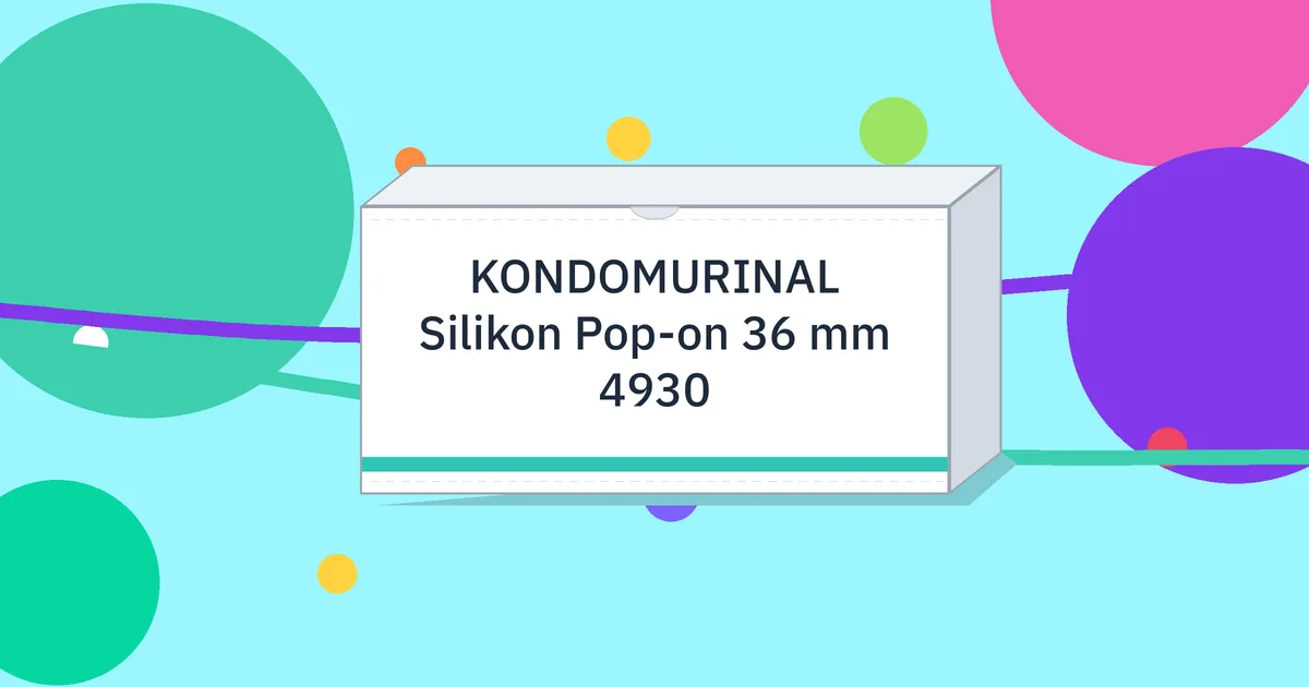 Symbolbild: Packung mit der Aufschrift KONDOMURINAL Silikon Pop-on 36 mm 4930 (PZN 00891950) – Verfügbarkeit und Bezug in Apotheken in Frankfurt am Main