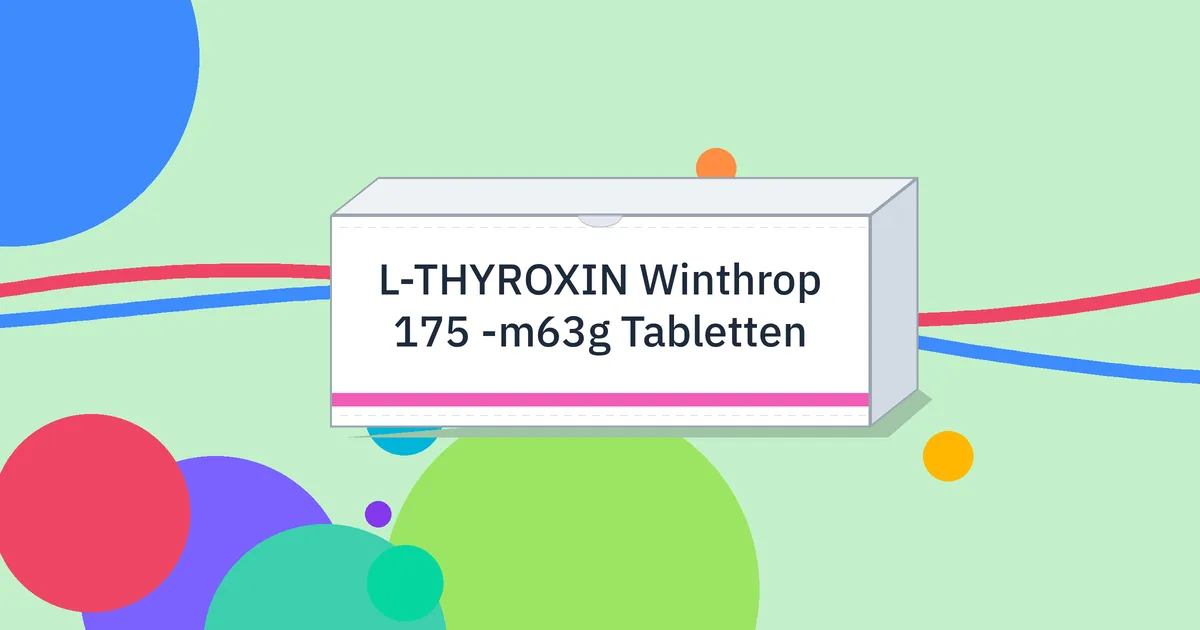 Symbolbild: Packung mit der Aufschrift L-THYROXIN Winthrop 175 -m63g Tabletten (PZN 06912972) – Verfügbarkeit und Bezug in Apotheken in Frankfurt am Main
