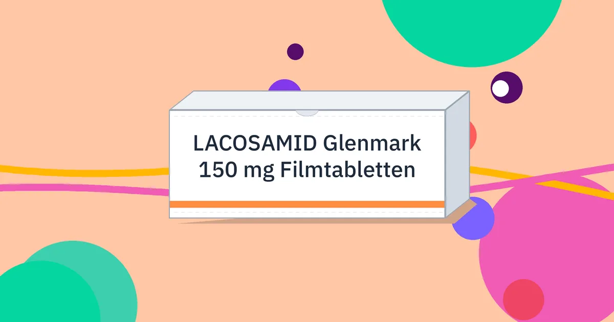 Symbolbild: Packung mit der Aufschrift LACOSAMID Glenmark 150 mg Filmtabletten (PZN 17534852) – Verfügbarkeit und Bezug in Apotheken in Frankfurt am Main