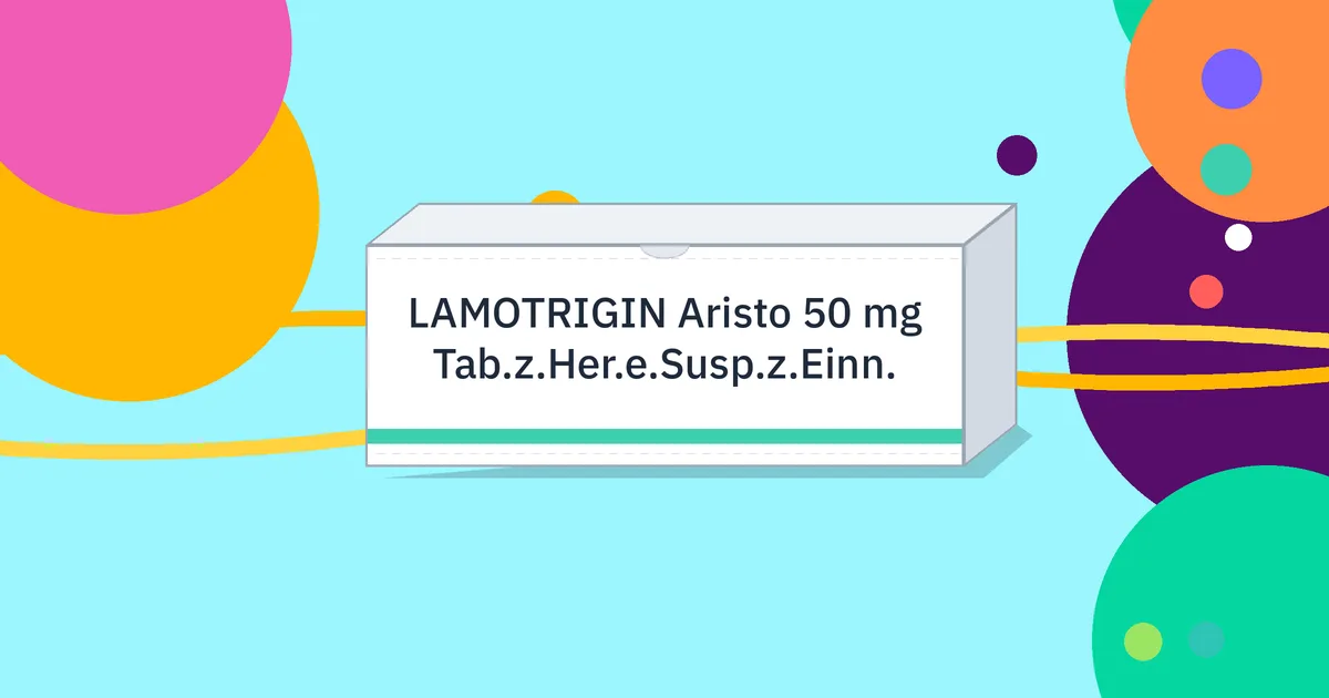 Symbolbild: Packung mit der Aufschrift LAMOTRIGIN Aristo 50 mg Tab.z.Her.e.Susp.z.Einn. (PZN 05510941) – Verfügbarkeit und Bezug in Apotheken in Frankfurt am Main