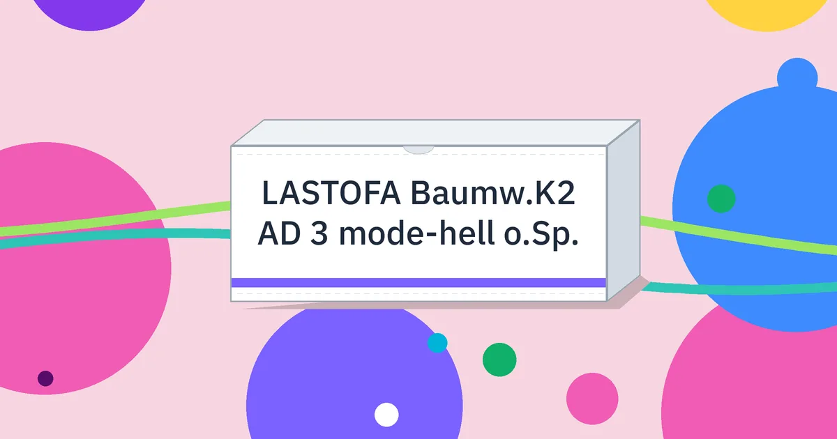 Symbolbild: Packung mit der Aufschrift LASTOFA Baumw.K2 AD 3 mode-hell o.Sp. (PZN 01944660) – Verfügbarkeit und Bezug in Apotheken in Frankfurt am Main
