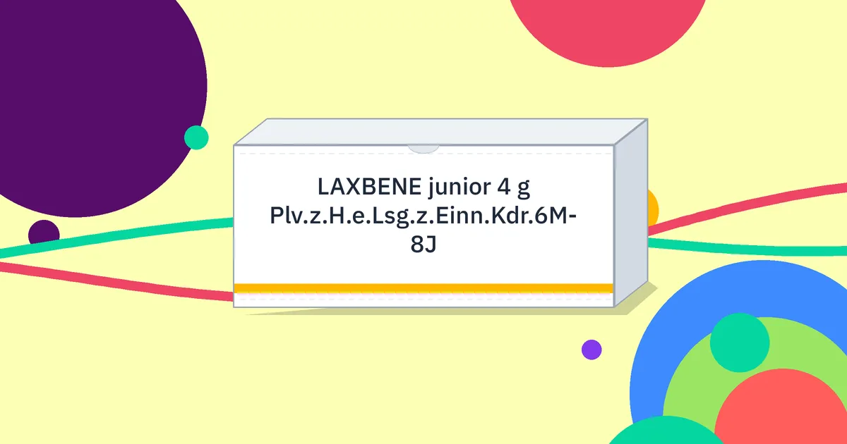 Symbolbild: Packung mit der Aufschrift LAXBENE junior 4 g Plv.z.H.e.Lsg.z.Einn.Kdr.6M-8J (PZN 10787337) – Verfügbarkeit und Bezug in Apotheken in Frankfurt am Main