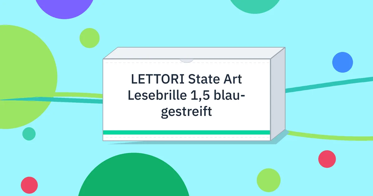 Symbolbild: Packung mit der Aufschrift LETTORI State Art Lesebrille 1,5 blau-gestreift (PZN 11056340) – Verfügbarkeit und Bezug in Apotheken in Frankfurt am Main