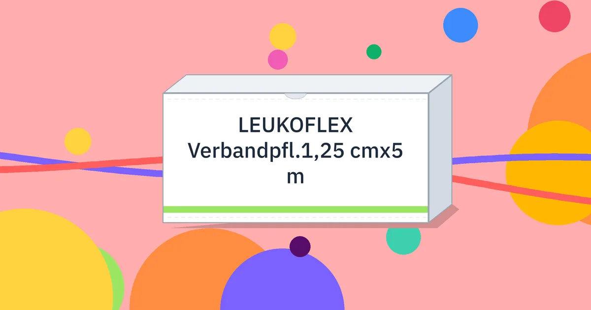 Symbolbild: Packung mit der Aufschrift LEUKOFLEX Verbandpfl.1,25 cmx5 m (PZN 00624947) – Verfügbarkeit und Bezug in Apotheken in Frankfurt am Main