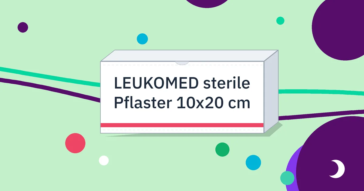 Symbolbild: Packung mit der Aufschrift LEUKOMED sterile Pflaster 10x20 cm (PZN 17452108) – Verfügbarkeit und Bezug in Apotheken in Frankfurt am Main