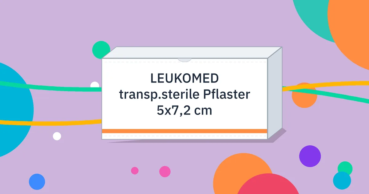 Symbolbild: Packung mit der Aufschrift LEUKOMED transp.sterile Pflaster 5x7,2 cm (PZN 01051011) – Verfügbarkeit und Bezug in Apotheken in Frankfurt am Main