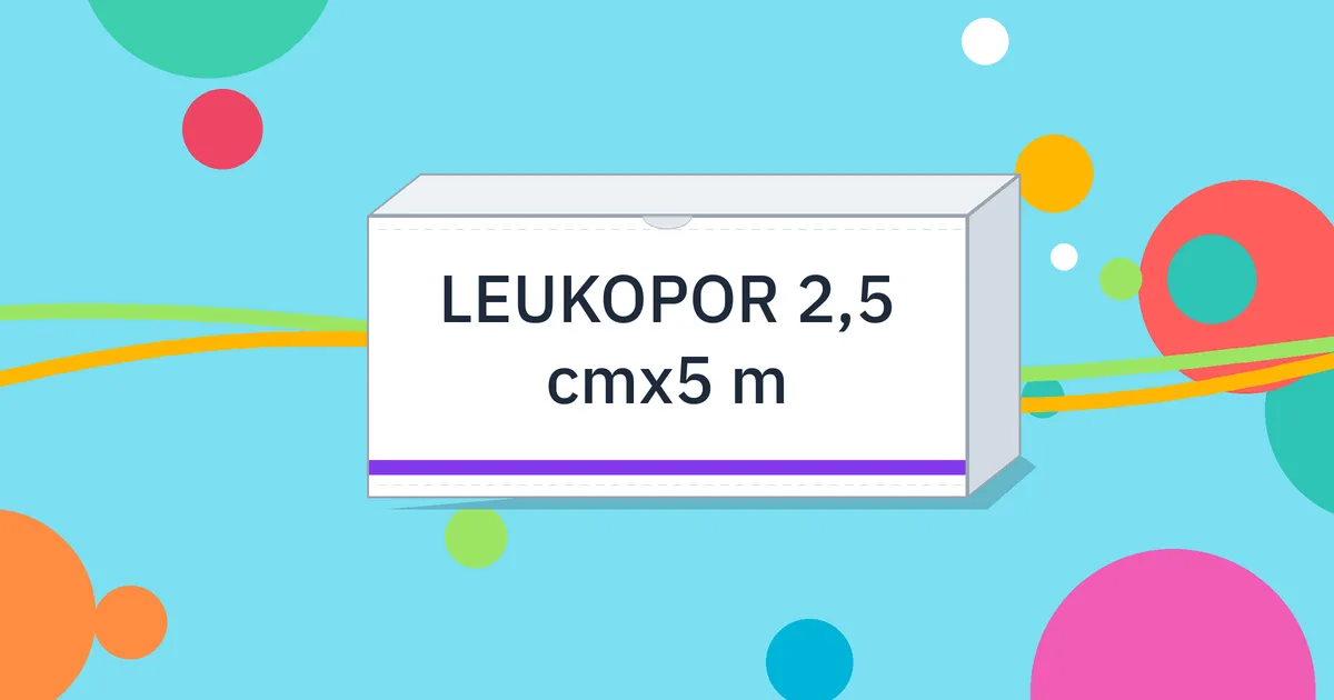 Symbolbild: Packung mit der Aufschrift LEUKOPOR 2,5 cmx5 m (PZN 09206973) – Verfügbarkeit und Bezug in Apotheken in Frankfurt am Main