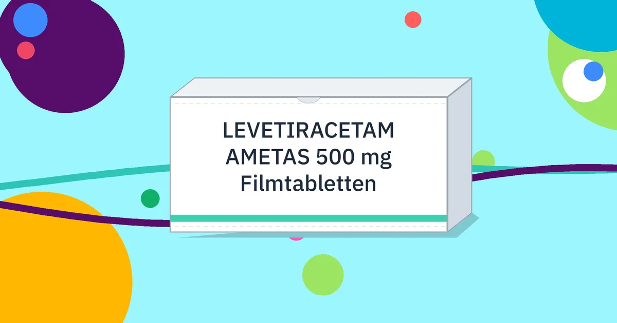 Symbolbild: Packung mit der Aufschrift LEVETIRACETAM AMETAS 500 mg Filmtabletten (PZN 18090541) – Verfügbarkeit und Bezug in Apotheken in Frankfurt am Main