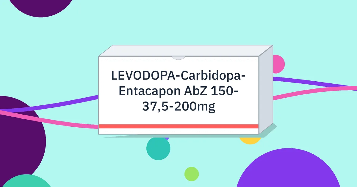 Symbolbild: Packung mit der Aufschrift LEVODOPA-Carbidopa-Entacapon AbZ 150-37,5-200mg (PZN 10713008) – Verfügbarkeit und Bezug in Apotheken in Frankfurt am Main