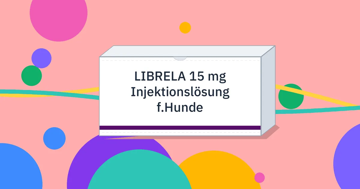Symbolbild: Packung mit der Aufschrift LIBRELA 15 mg Injektionslösung f.Hunde (PZN 17517569) – Verfügbarkeit und Bezug in Apotheken in Frankfurt am Main