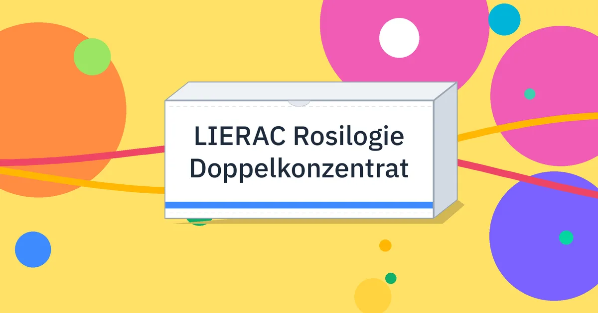 Symbolbild: Packung mit der Aufschrift LIERAC Rosilogie Doppelkonzentrat (PZN 14351915) – Verfügbarkeit und Bezug in Apotheken in Frankfurt am Main
