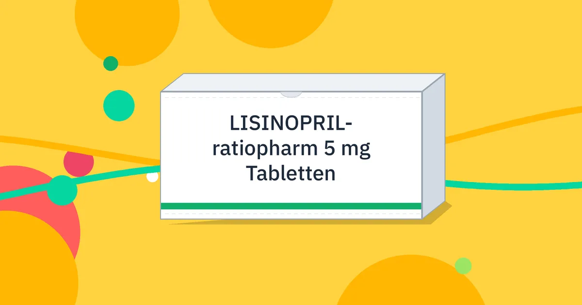 Symbolbild: Packung mit der Aufschrift LISINOPRIL-ratiopharm 5 mg Tabletten (PZN 00601432) – Verfügbarkeit und Bezug in Apotheken in Frankfurt am Main