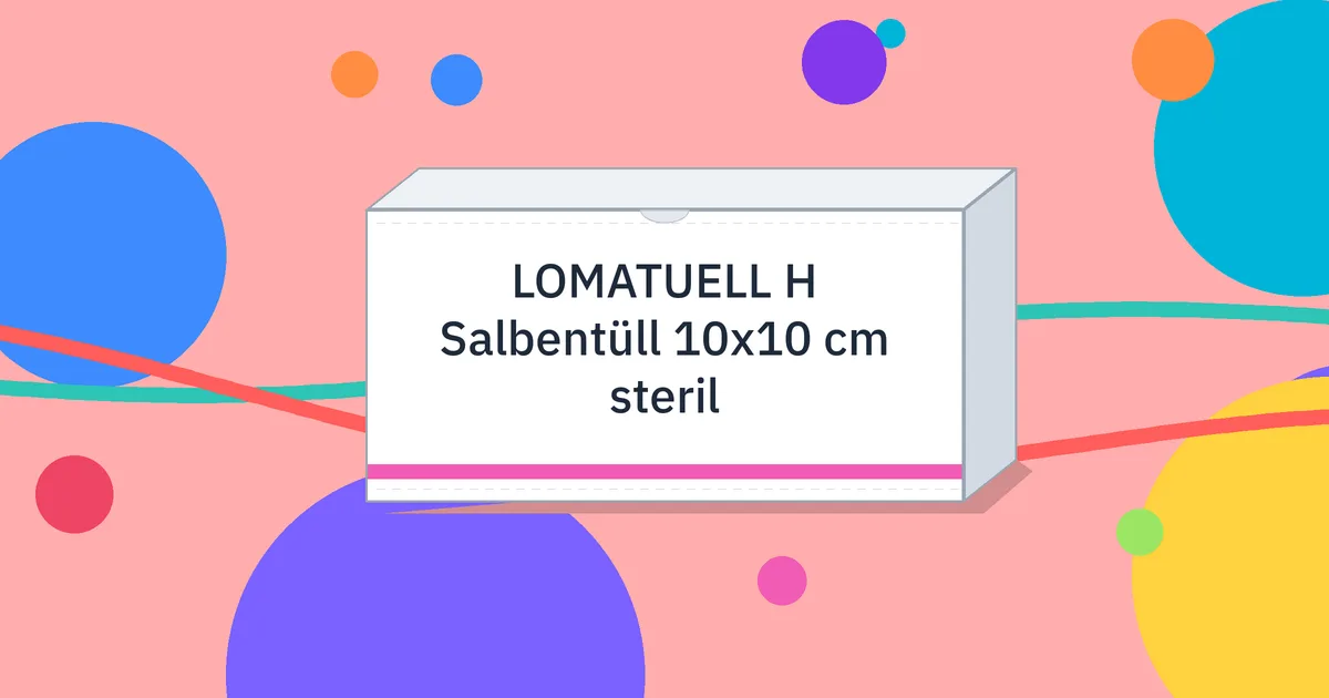 Symbolbild: Packung mit der Aufschrift LOMATUELL H Salbentüll 10x10 cm steril (PZN 15660216) – Verfügbarkeit und Bezug in Apotheken in Frankfurt am Main