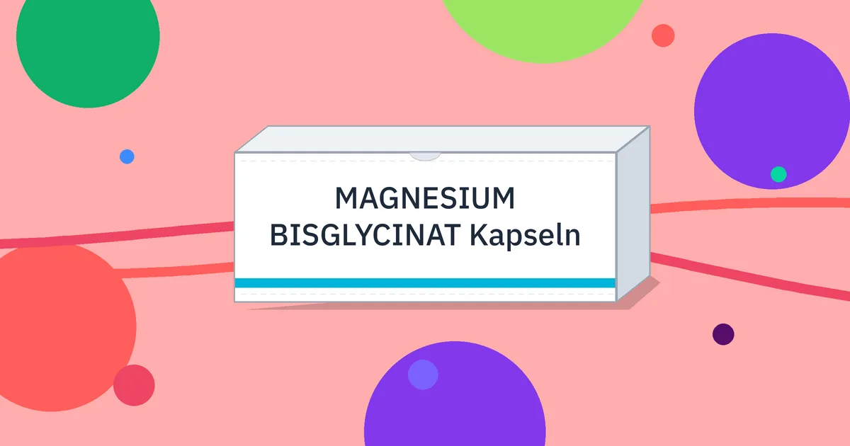 Symbolbild: Packung mit der Aufschrift MAGNESIUM BISGLYCINAT Kapseln (PZN 20207097) – Verfügbarkeit und Bezug in Apotheken in Frankfurt am Main