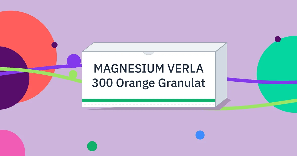 Symbolbild: Packung mit der Aufschrift MAGNESIUM VERLA 300 Orange Granulat (PZN 01316900) – Verfügbarkeit und Bezug in Apotheken in Frankfurt am Main