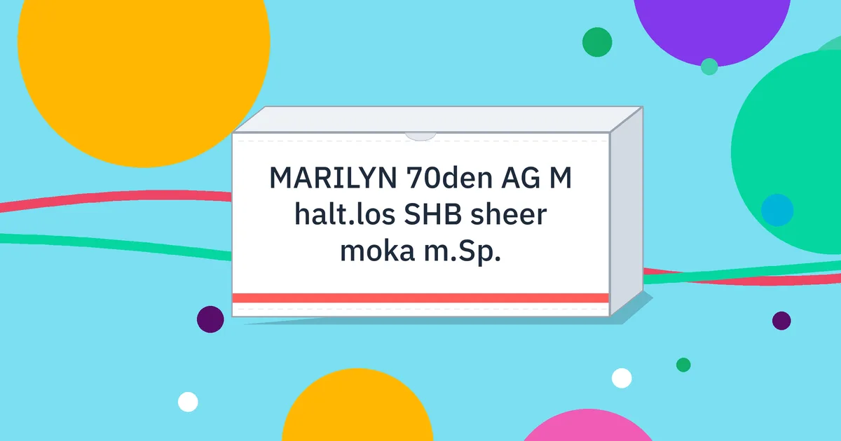 Symbolbild: Packung mit der Aufschrift MARILYN 70den AG M halt.los SHB sheer moka m.Sp. (PZN 16187360) – Verfügbarkeit und Bezug in Apotheken in Frankfurt am Main
