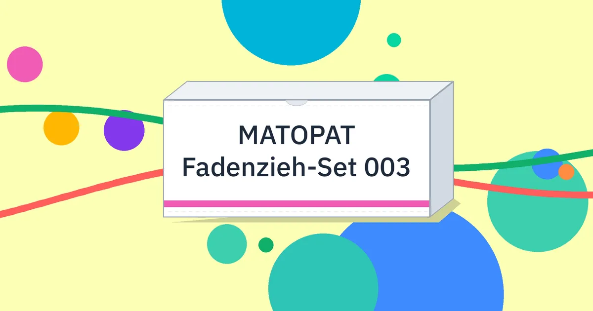 Symbolbild: Packung mit der Aufschrift MATOPAT Fadenzieh-Set 003 (PZN 15371570) – Verfügbarkeit und Bezug in Apotheken in Frankfurt am Main