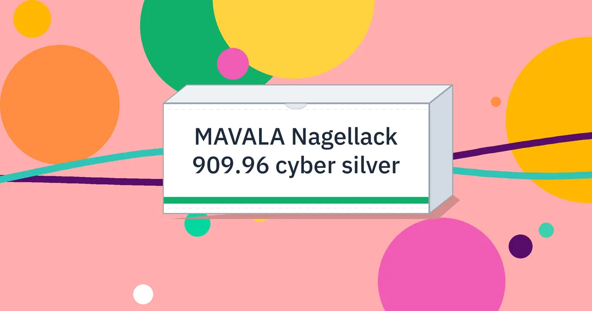 Symbolbild: Packung mit der Aufschrift MAVALA Nagellack 909.96 cyber silver (PZN 14438125) – Verfügbarkeit und Bezug in Apotheken in Frankfurt am Main