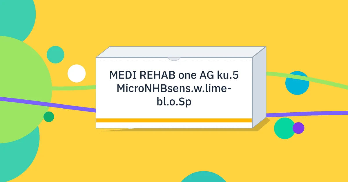 Symbolbild: Packung mit der Aufschrift MEDI REHAB one AG ku.5 MicroNHBsens.w.lime-bl.o.Sp (PZN 16753606) – Verfügbarkeit und Bezug in Apotheken in Frankfurt am Main