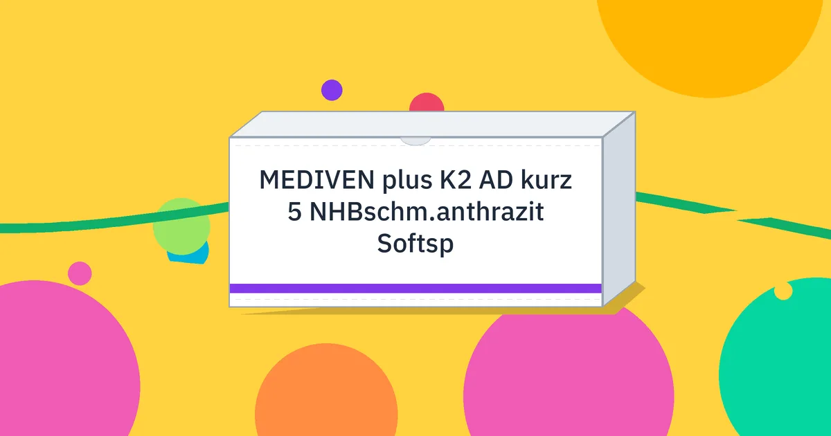 Symbolbild: Packung mit der Aufschrift MEDIVEN plus K2 AD kurz 5 NHBschm.anthrazit Softsp (PZN 15926163) – Verfügbarkeit und Bezug in Apotheken in Frankfurt am Main