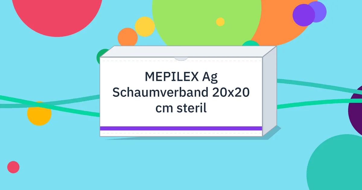 Symbolbild: Packung mit der Aufschrift MEPILEX Ag Schaumverband 20x20 cm steril (PZN 18090452) – Verfügbarkeit und Bezug in Apotheken in Frankfurt am Main