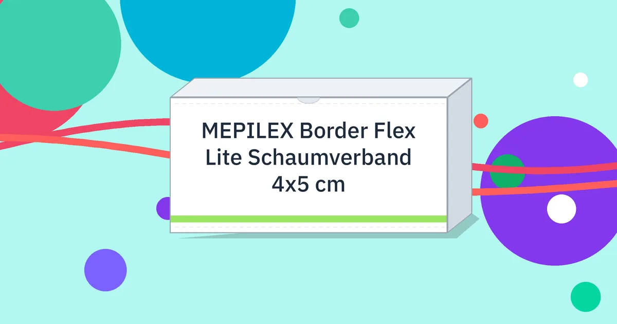 Symbolbild: Packung mit der Aufschrift MEPILEX Border Flex Lite Schaumverband 4x5 cm (PZN 19702207) – Verfügbarkeit und Bezug in Apotheken in Frankfurt am Main
