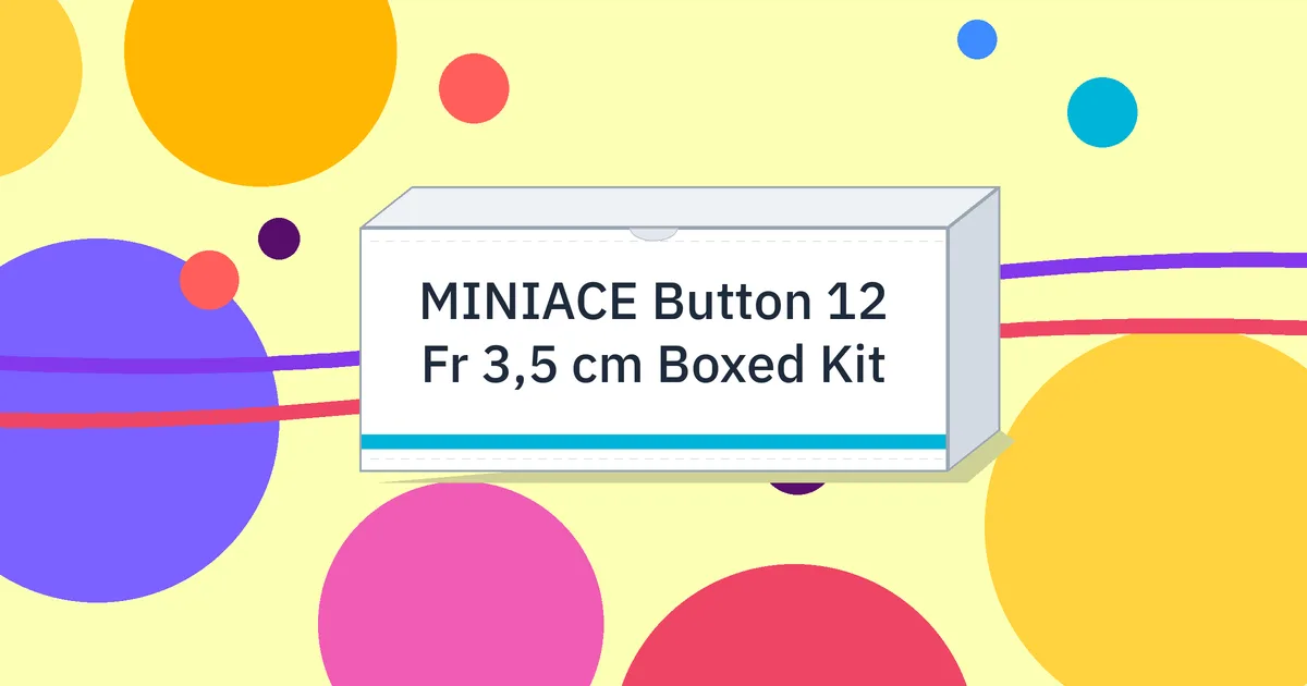 Symbolbild: Packung mit der Aufschrift MINIACE Button 12 Fr 3,5 cm Boxed Kit (PZN 16953601) – Verfügbarkeit und Bezug in Apotheken in Frankfurt am Main