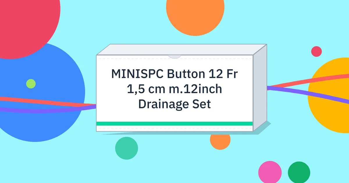 Symbolbild: Packung mit der Aufschrift MINISPC Button 12 Fr 1,5 cm m.12inch Drainage Set (PZN 20820432) – Verfügbarkeit und Bezug in Apotheken in Frankfurt am Main