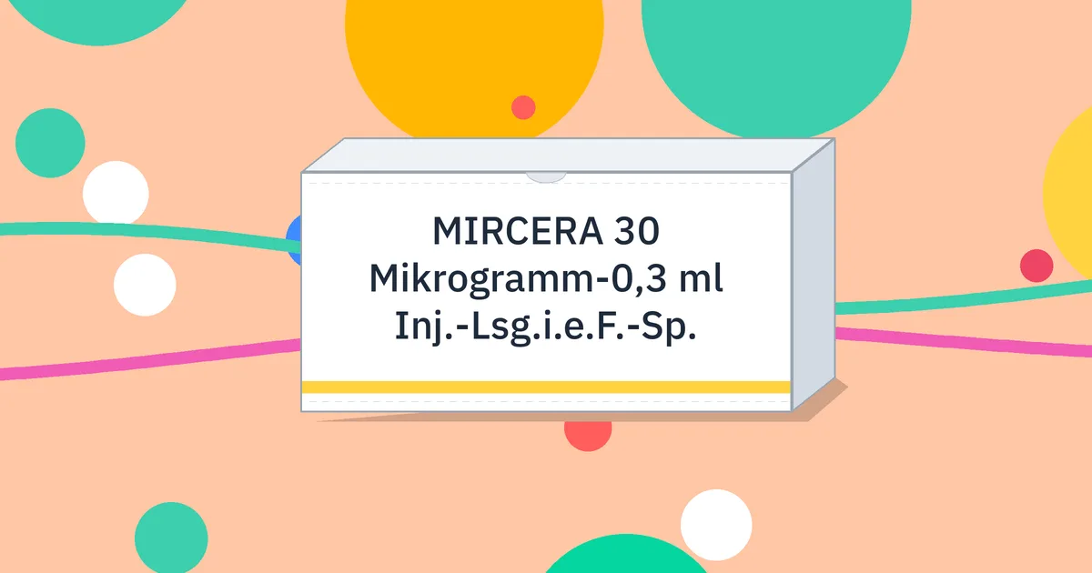 Symbolbild: Packung mit der Aufschrift MIRCERA 30 Mikrogramm-0,3 ml Inj.-Lsg.i.e.F.-Sp. (PZN 11536554) – Verfügbarkeit und Bezug in Apotheken in Frankfurt am Main
