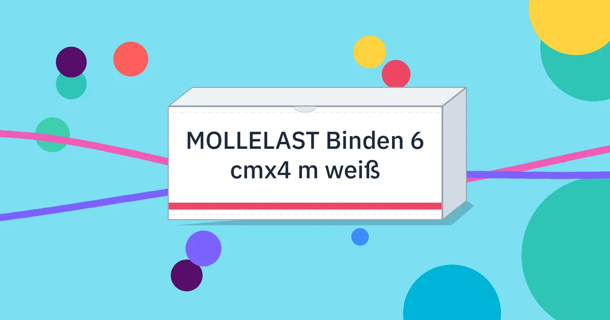 Symbolbild: Packung mit der Aufschrift MOLLELAST Binden 6 cmx4 m weiß (PZN 17833052) – Verfügbarkeit und Bezug in Apotheken in Frankfurt am Main