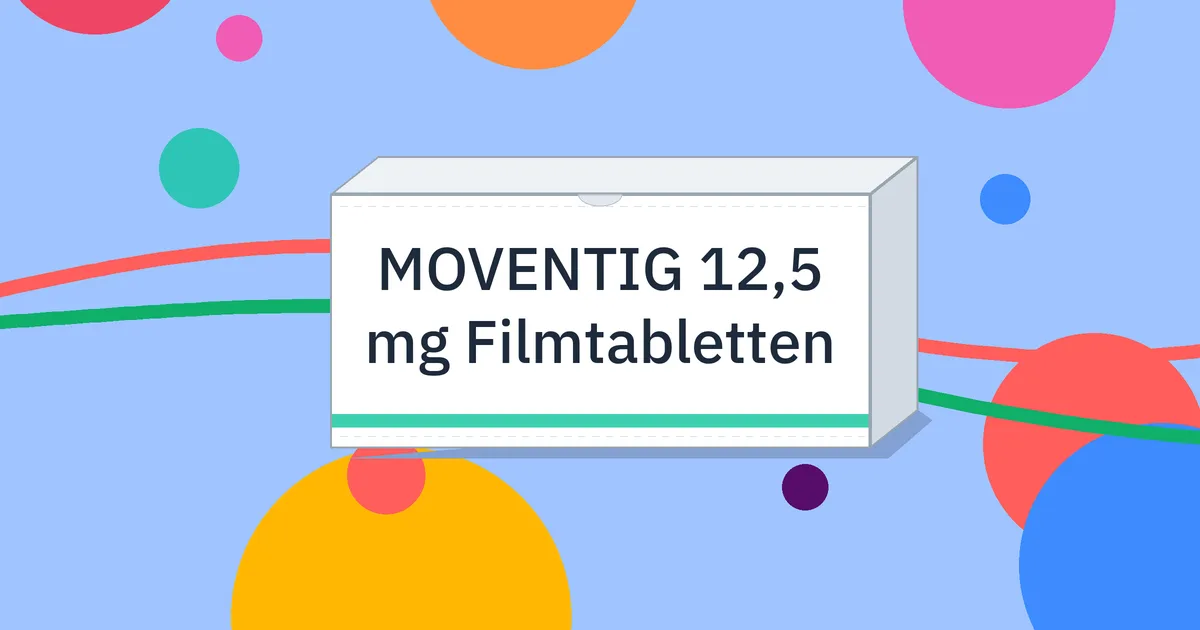 Symbolbild: Packung mit der Aufschrift MOVENTIG 12,5 mg Filmtabletten (PZN 12504846) – Verfügbarkeit und Bezug in Apotheken in Frankfurt am Main