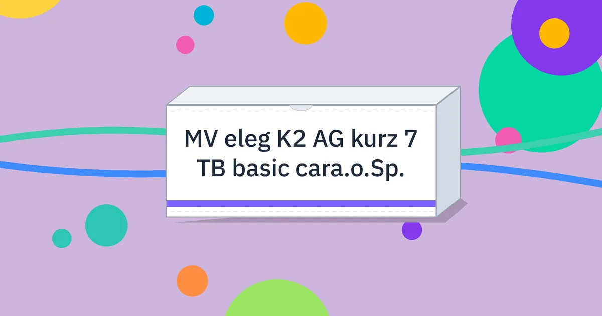 Symbolbild: Packung mit der Aufschrift MV eleg K2 AG kurz 7 TB basic cara.o.Sp. (PZN 00195481) – Verfügbarkeit und Bezug in Apotheken in Frankfurt am Main