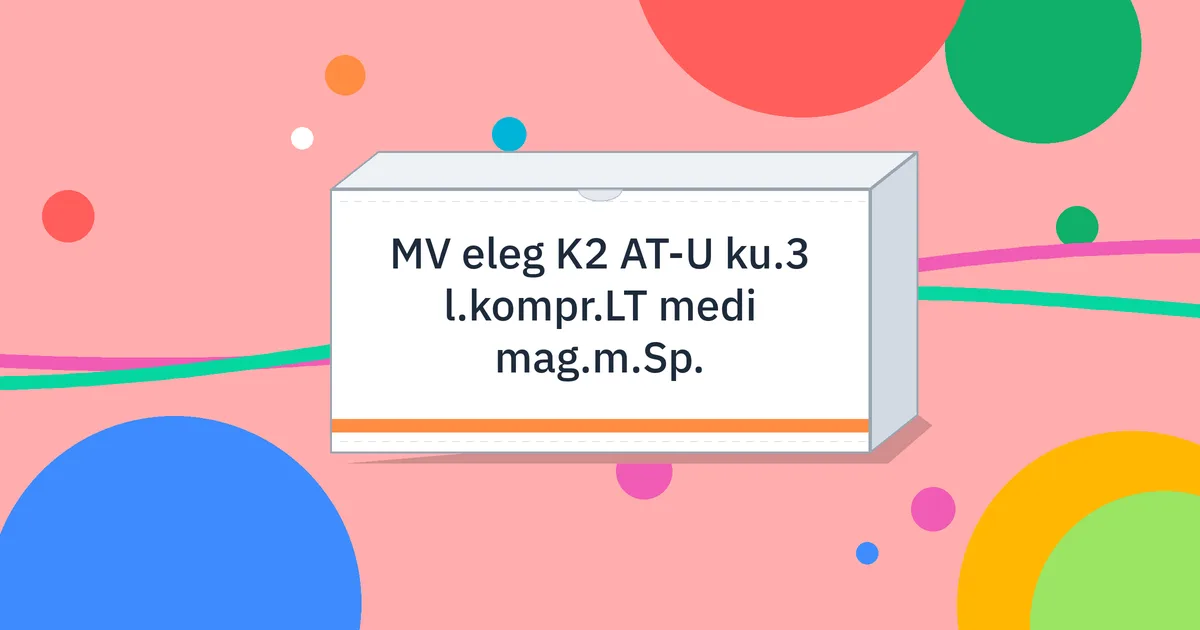 Symbolbild: Packung mit der Aufschrift MV eleg K2 AT-U ku.3 l.kompr.LT medi mag.m.Sp. (PZN 14627398) – Verfügbarkeit und Bezug in Apotheken in Frankfurt am Main